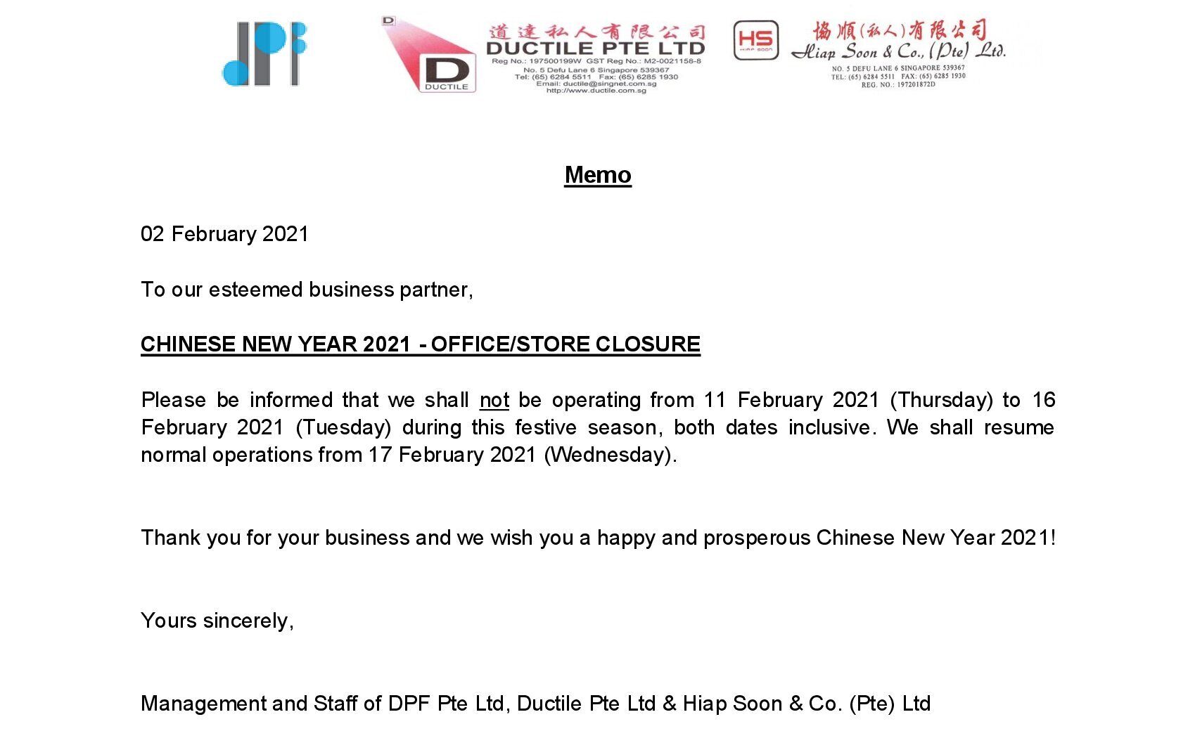2021 CNY CLOSURE NOTICE DPF 2021 CNY CLOSURE NOTICE DPF